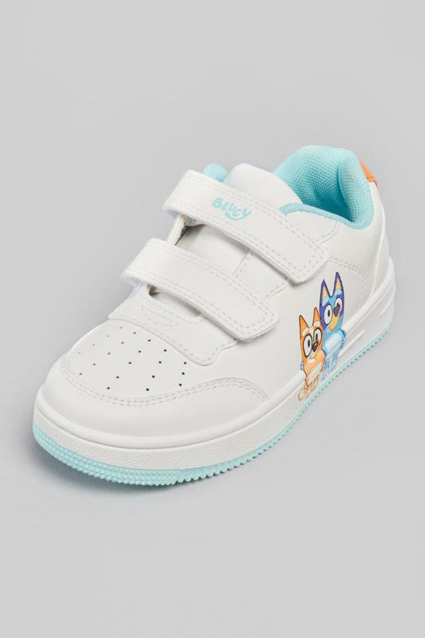 BLUEY WHT/BLU PU TRAINER - William Lamb Group