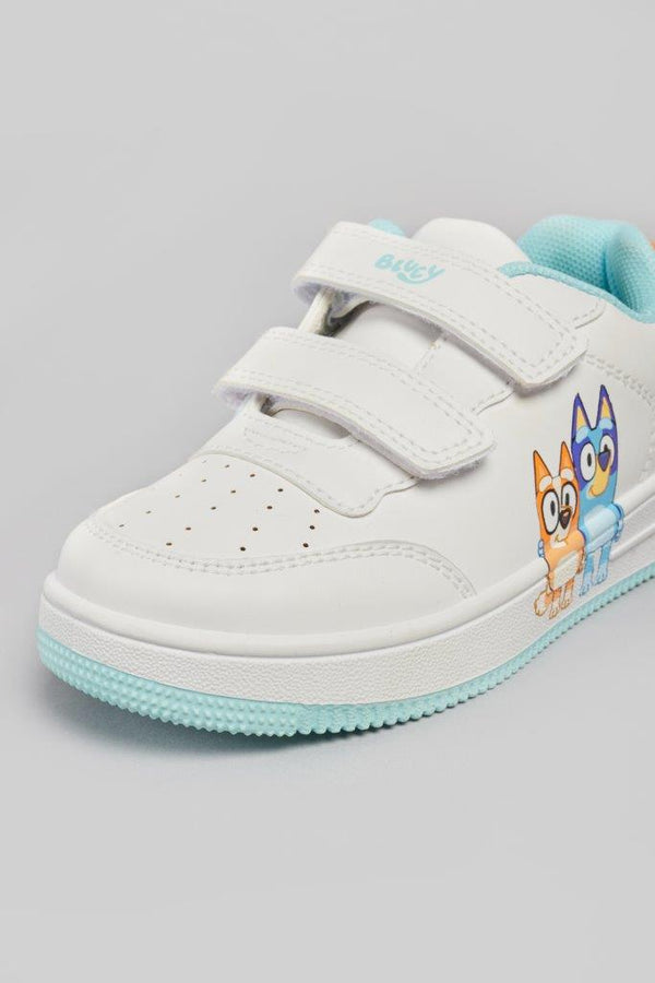 BLUEY WHT/BLU PU TRAINER - William Lamb Group